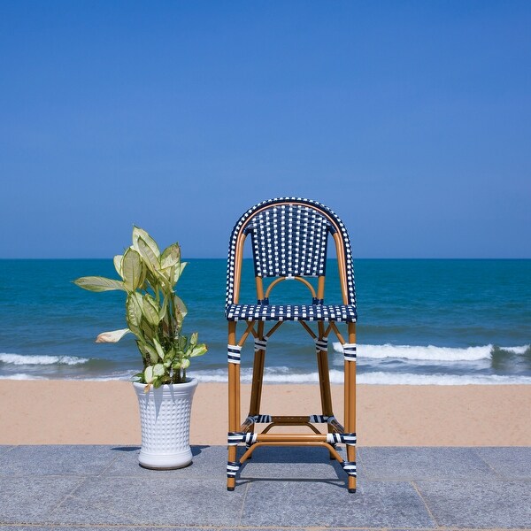 SAFAVIEH California Outdoor Bistro 25 inch Seat Height Counter Stool Fully Assembled 20 in. W x 21 in. D x 43 in. H On Sale Bed Bath Beyond 37255849