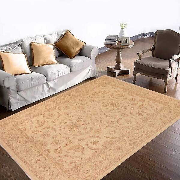 Boho Chic Ziegler Marcella Beige Brown Hand-Knotted Wool Rug - 10 ft. 3 ...
