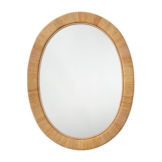 Alden Decor Zuri Rattan Oval Mirror - Bed Bath & Beyond - 37701203