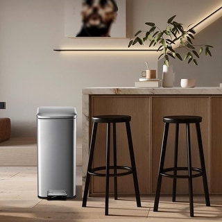 8 Gallon Trash Bin, Stainless Steel Trash Can with Removable Inner ...