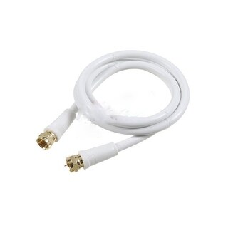 600 in. Plastic White RG6 Coaxial Cable with F Plugs American ...