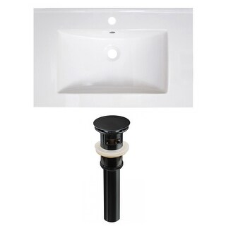 30-in. W 1 Hole Ceramic Top Set In White Color - Overflow Drain Incl ...