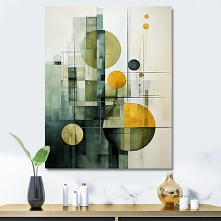 Designart "Olive Orbits Abstract Shapes I" Abstract Shapes Wall Art ...