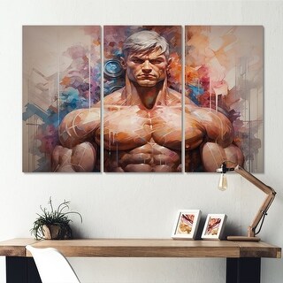 Designart "Bodybuilding Muscle Symphony III" Sports Canvas Art Print ...