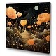 Designart "Orange Moonlit Gold Floral Meadows" Marigold Wall Decor ...