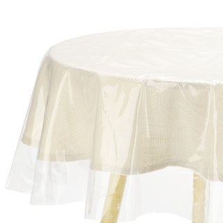 Clear Plastic Tablecloth, Waterproof Oilproof Round Vinyl Table Cover ...