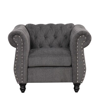 39 inch Dutch plush Upholstered Single Sofa, Button Tufted One Seater ...
