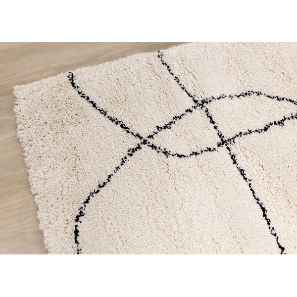 Miley Collection - Cream/Black Simple Shapes Rug - On Sale - Bed Bath ...
