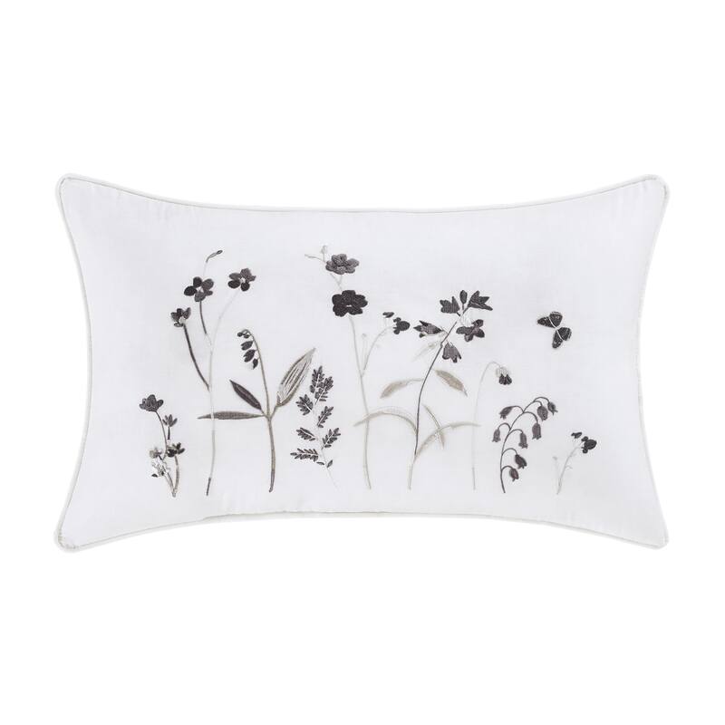 J. Queen New York Bridget Grey Boudoir Decorative Throw Pillow ...