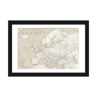 iCanvas "Detailed Europe Map In Vintage Sepia" by blursbyai - Bed Bath ...