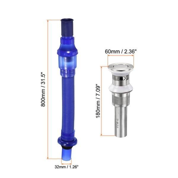 Flip Cover Drain Stopper Sink Strainer w Filter and Pipe with Overflow ...