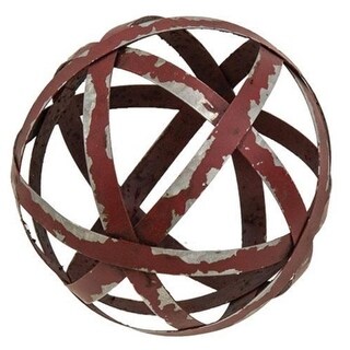 Distressed Red Metal Band Sphere 4" - Bed Bath & Beyond - 37670845