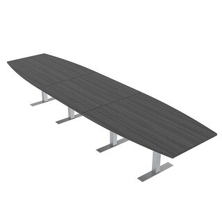 12 Ft Arc Boat Modular Conference Table Square Metal Bases w/Electric ...