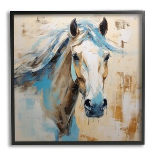 Stupell Modern Stallion Portrait Framed Giclee Art Design by Irena ...