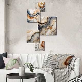 Designart "Beige And Yellow Stone Geode Simplicity" Stone Geode ...