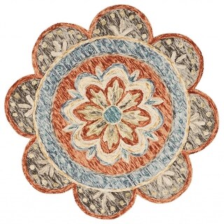 Orange Scalloped Edge Area Rug - Bed Bath & Beyond - 34736855