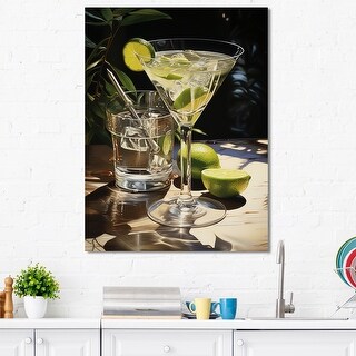 Designart "Dirty Martini Mirage Cocktail II" Cocktails Wall Art - Bed ...
