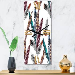 Designart 'Colourful Boho Feather Set V' Bohemian & Eclectic Metal Wall ...