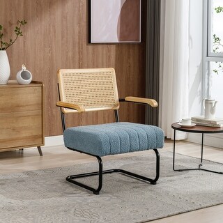 Accent Chair - Modern Industrial Slant Armchair with Metal Frame ...