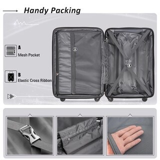 White 2 Piece Adjustable Telescoping Handle TSA Lock Camp Trunks - Bed ...