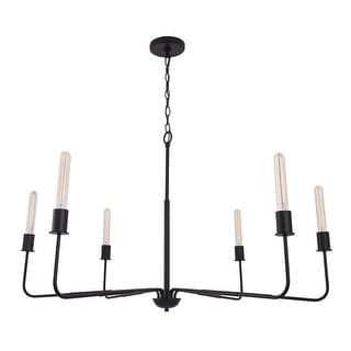 Radiant 6 Light Modern Farmhouse Chandelier - Black - 42"D x 42"W x 79 ...