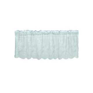 ZHH 54 x 35 Inch 1 Panel Semi Sheer Blue Lace Valances - Bed Bath ...