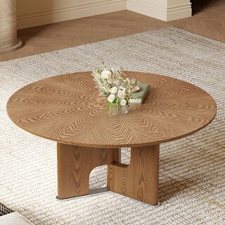 Round Rustic Coffee Table for Small Living Room - Bed Bath & Beyond ...