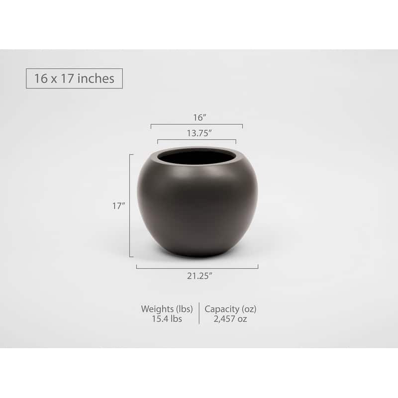 Indoor/Outdoor 1-piece Large Minimalist Fiberstone Lightweight Round ...