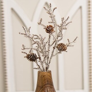 Frozen Twigs & Pine Pick 14" - 6 x 2 x 14 inch - Bed Bath & Beyond ...