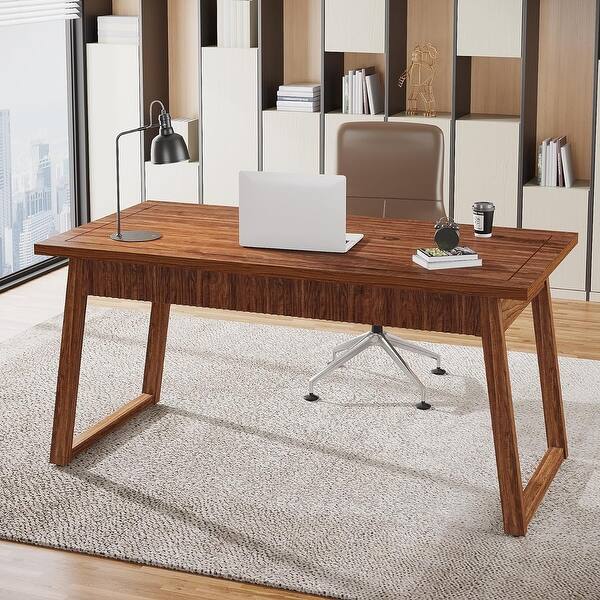Home Office Executive Desk Solid Wood Computer Desk with Drawer - Bed ...