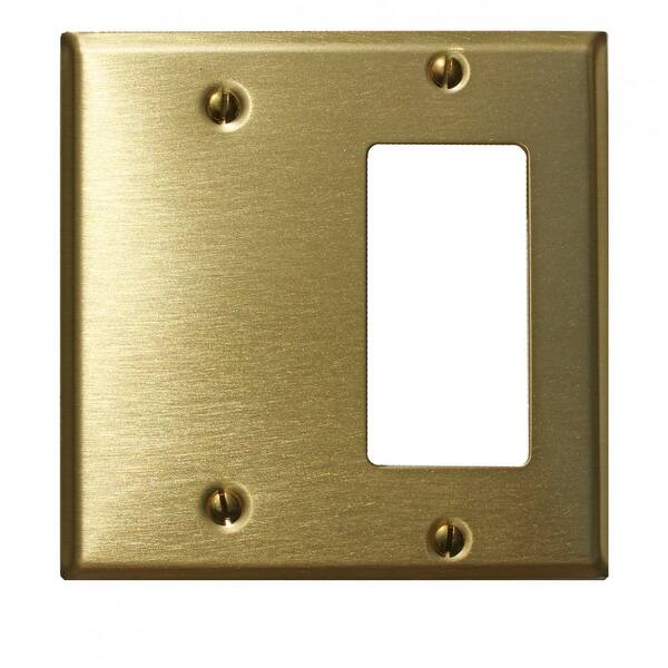Switchplate Brushed Solid Brass GFI Blank Renovators Supply - Bed Bath ...