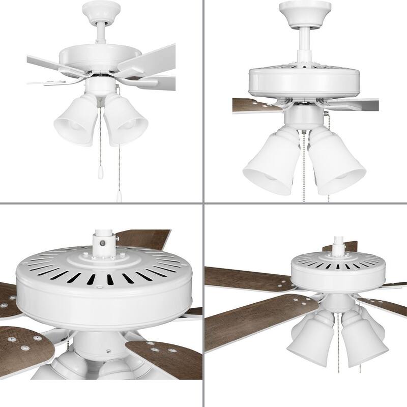 AirPro 52 in. White 5-Blade AC Motor Ceiling Fan with Light - 52 in x ...