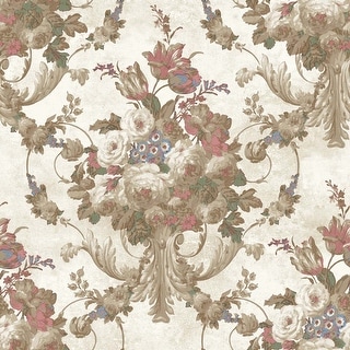 Seabrook Designs Hamilton Watercolor Floral Unpasted Wallpaper - Bed ...
