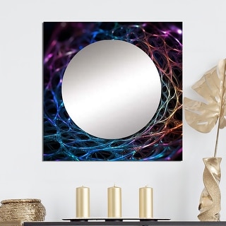 Designart "Infinity Net Space Matrix I" Fractals Wall Mirror - Abstract ...