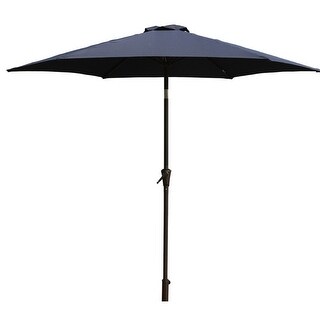 91 Inch Dale Metal Backyard Patio Umbrella, Polyester Canopy, Navy Blue ...
