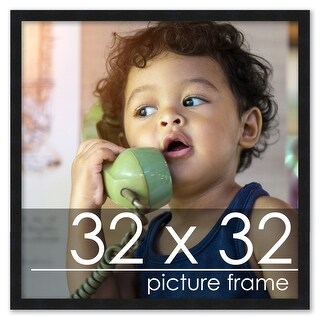 32x32 Contemporary Black Wood Picture Square Frame - Picture Frame ...