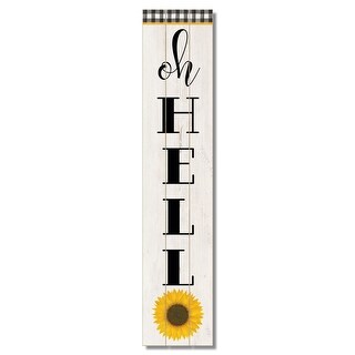 Oh Hello Vertical Decorative Indoor/Outdoor Pallet Wood Sign 36" by 7.5 ...