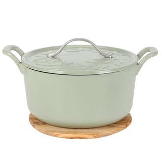 Bloomhouse 7 Qt Cast Iron Dutch Oven W/ Embossed Lid, European Matte ...