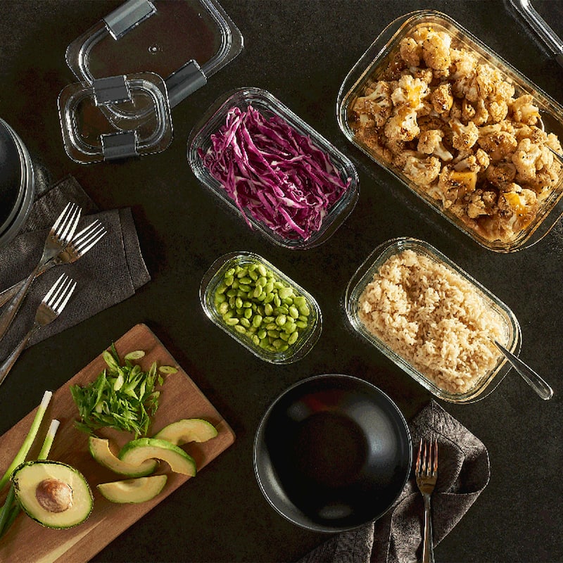 Rubbermaid Brilliance Glass Food Storage Containers, 10-Piece Set - Bed ...