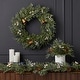 Mixed Mica Foliage with Blueberries and Harmony Bells 30in Wreath Pre ...