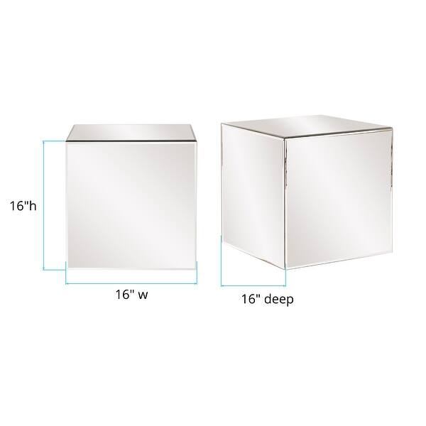 Allan Andrews Silver Orchid Barrett Cube Table - 16 x 16 x 16 - Bed ...