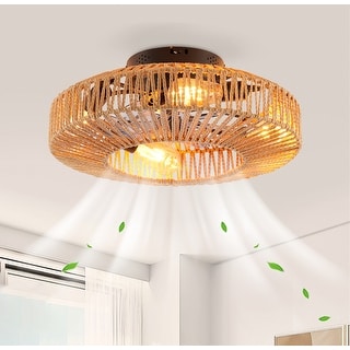 20" Rope Caged Ceiling Fans with Remote - Bed Bath & Beyond - 43355682