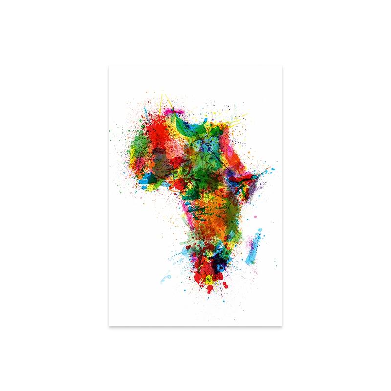 Paint Splashes Map of Africa Print On Acrylic Glass by Michael Tompsett ...