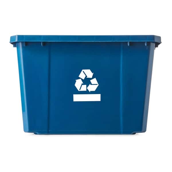 Gracious Living Medium Curbside Blue Box 17 Gallon Home Recycling Bin ...