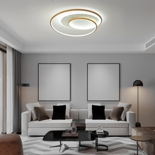 51W Dimmable LED Flush Mount Ceiling Light Fixture with Remote Control ...