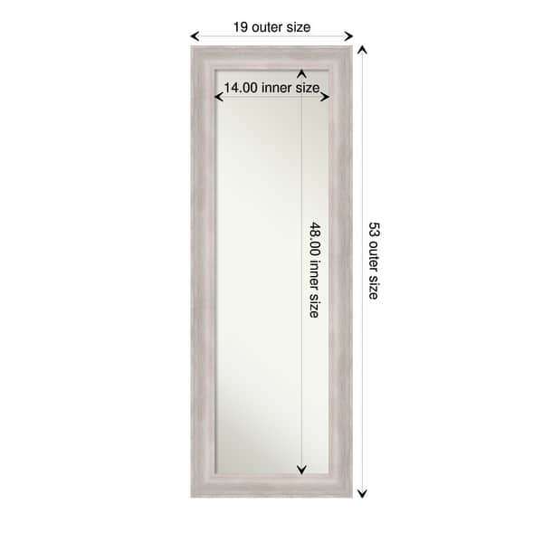 Beachwood Grey Non-Beveled Wood Framed Full-Length On the Door Mirror ...