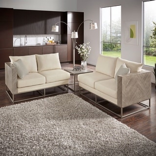 Lecce Upholstered Square Arm Square Sofa Set with Pillow by iNSPIRE Q ...