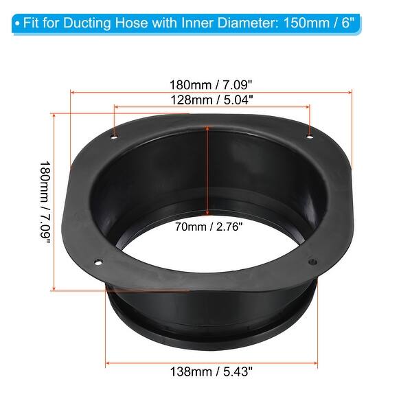 Duct Connector Flange 3pcs Dryer Vent Wall Plate Ducting Plate Black ...