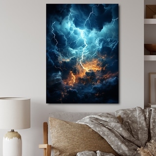 Designart "Lightning Ethereal Lightning II" Lightning Wall Decor - Bed ...