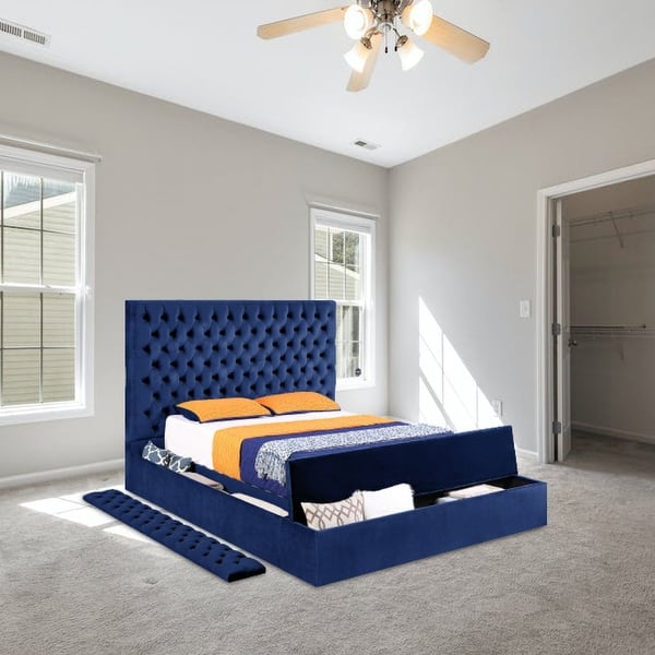 Extra Large meridian bed Blue bliss bed Velvet bliss bed - Bed Bath ...